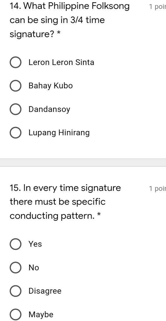 Help me, please. 14. What Philippine Folksong can be sung in 3/4 time ...