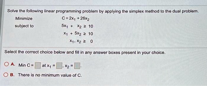 SOLVED: Solve Ihe following linear programming problem by applying the ...