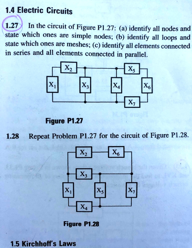 1.4 Electric Circuits 1.27 In the circuit of Figure P1.27: (a) identify all nodes and state ...