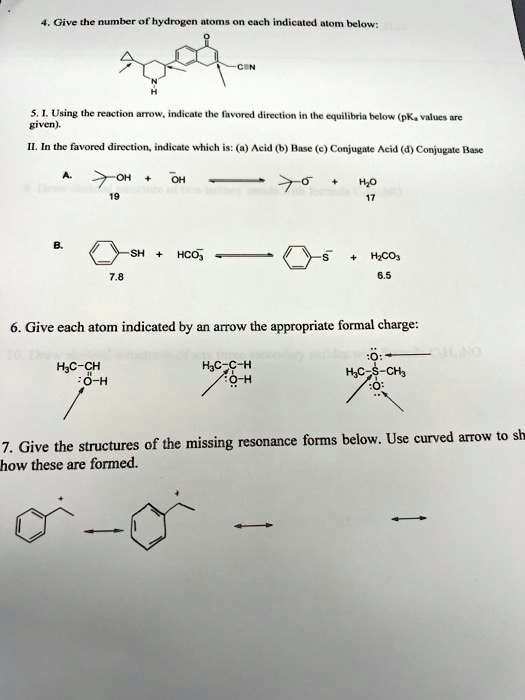 SOLVED: 1. Give the structures of the missing resonance forms below. Use curved arrows to show ...