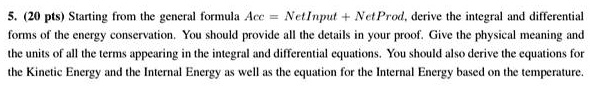 SOLVED: Starting from the general formula Acc = Net Input + Net Prod ...