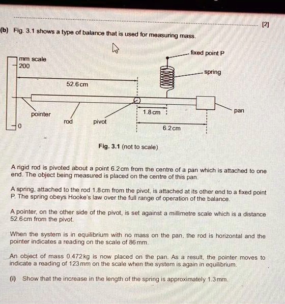[GET ANSWER] b) Fig. 3.1 shows a type of balance that is used for measuring mass. mm scale 200 ...