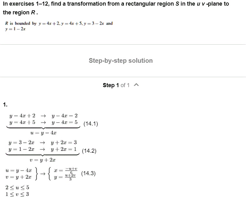 SOLVED: In exercises 1-12, find a transformation from a rectangular ...