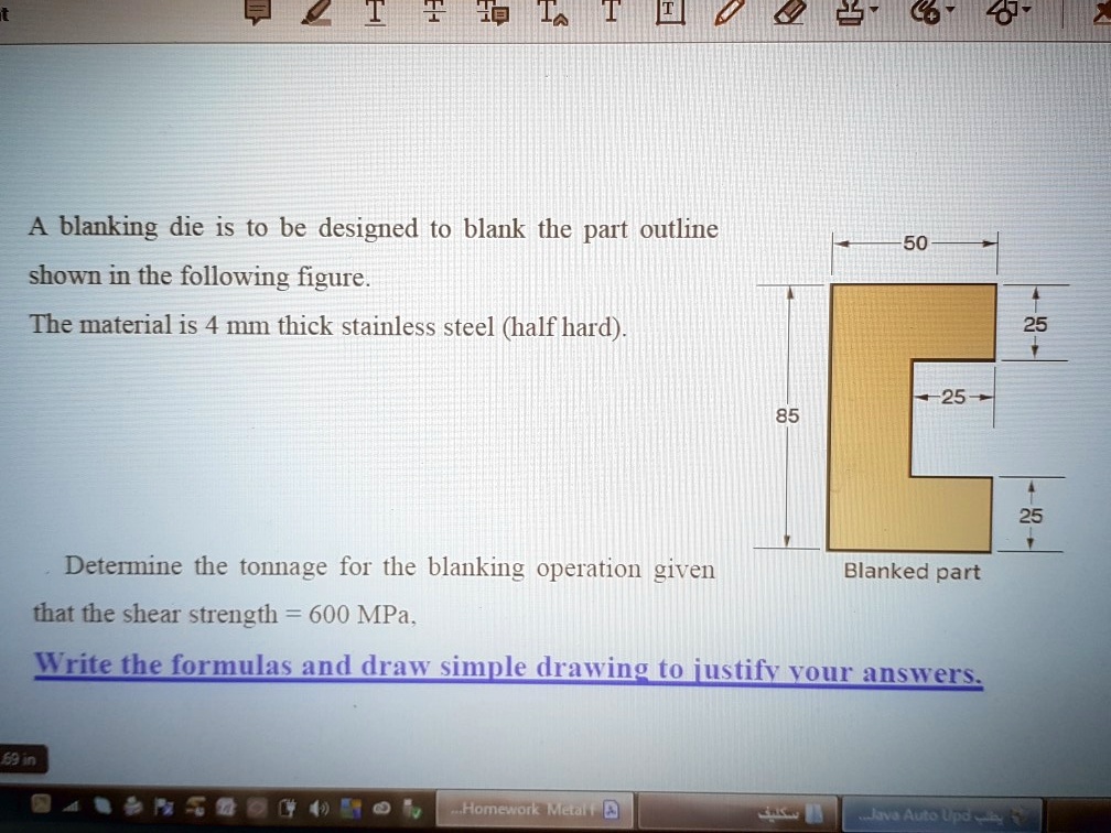 A blanking die is to be designed to blank the part outline shown in the ...