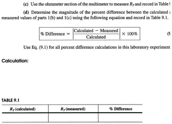 c use the ohmmeter section of the multimeter t0 measure rz and record ...