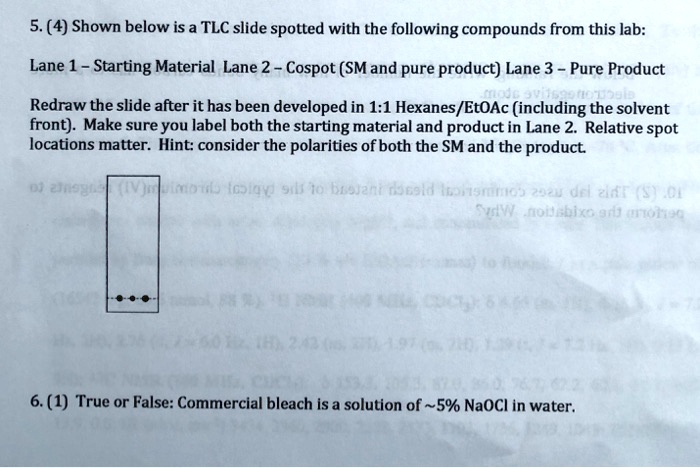 5 4 Shown Below Is A Tlc Slide Spotted With The Fo… Solvedlib