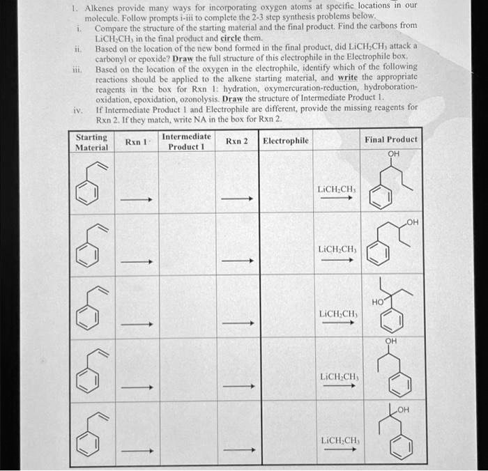 SOLVED: Texts: 1. Alkenes provide many ways for incorporating oxygen ...