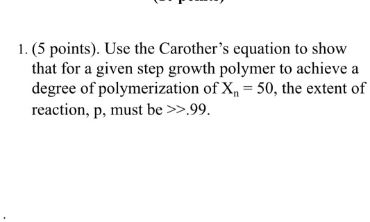 5 points use the carother s equation to show that for a given step ...