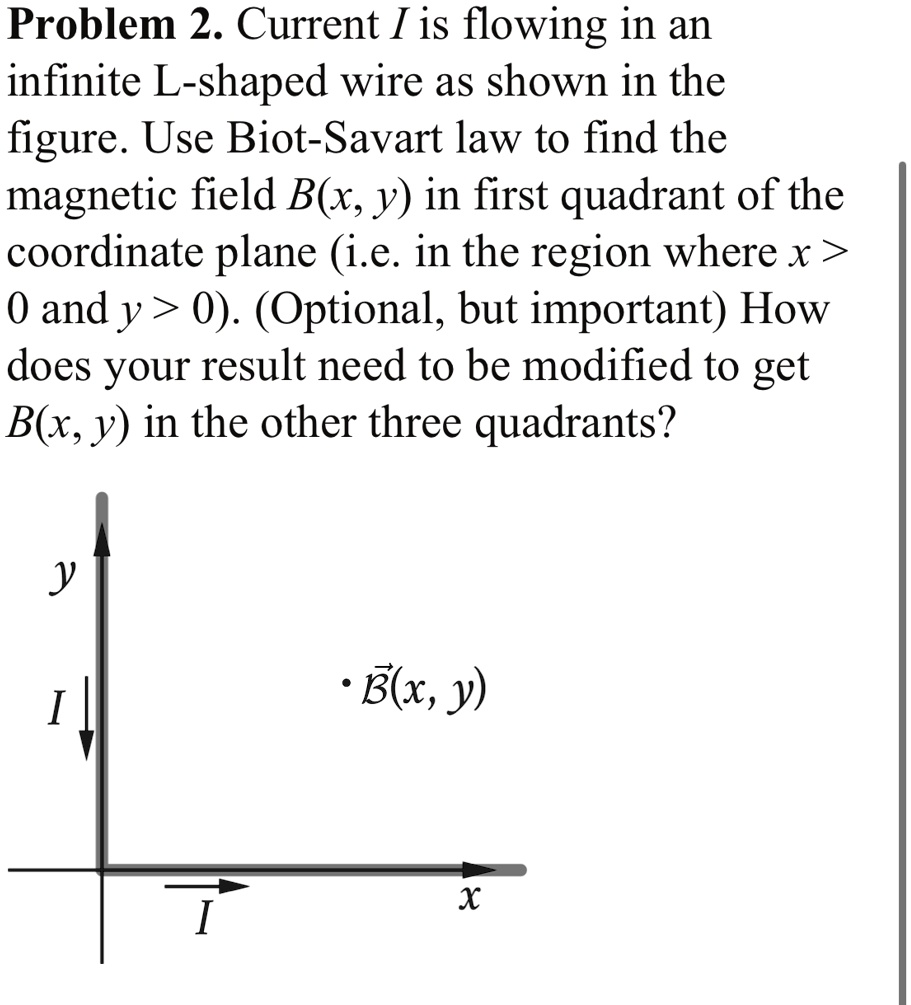 problem 2 current i is flowing in an infinite l shaped wire as shown in ...