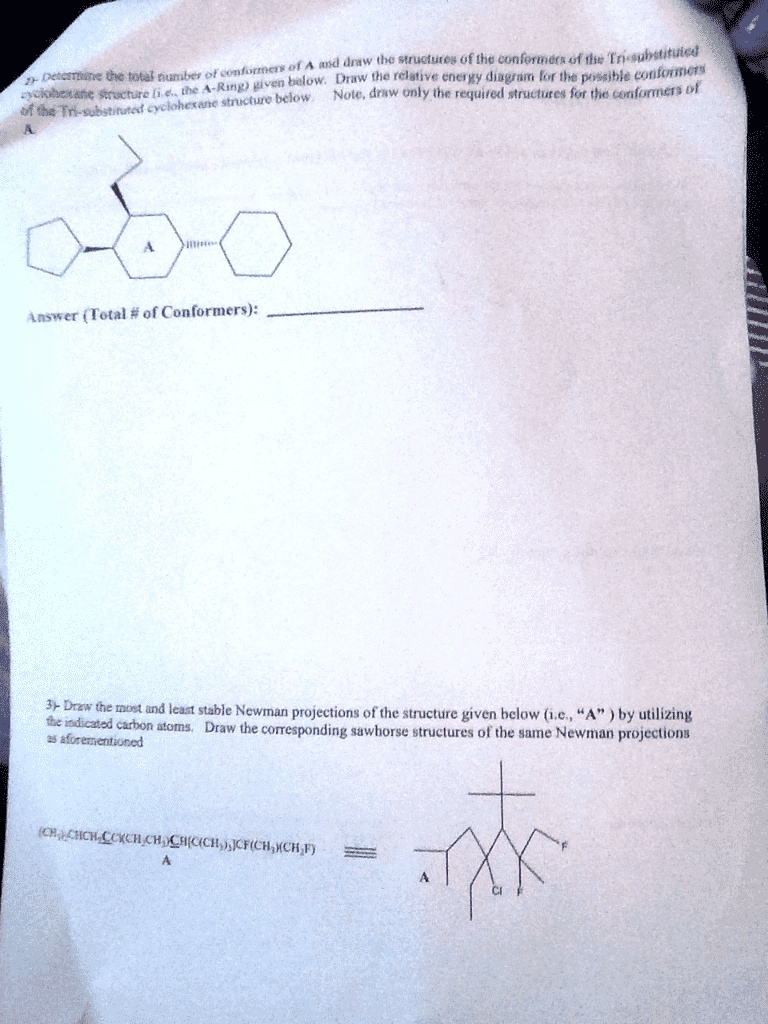 VIDEO solution: Determine the total number of conformers for A and draw ...
