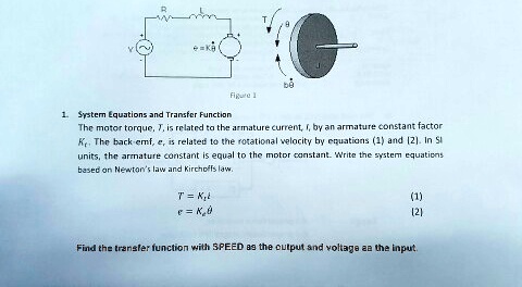 SOLVED: System Equations and Transfer Function The motor torque, T, is ...