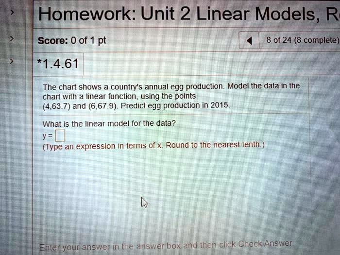 homework unit 2 linear models r score 0 of 1 pt 8 of 24 8 complete 1461 ...