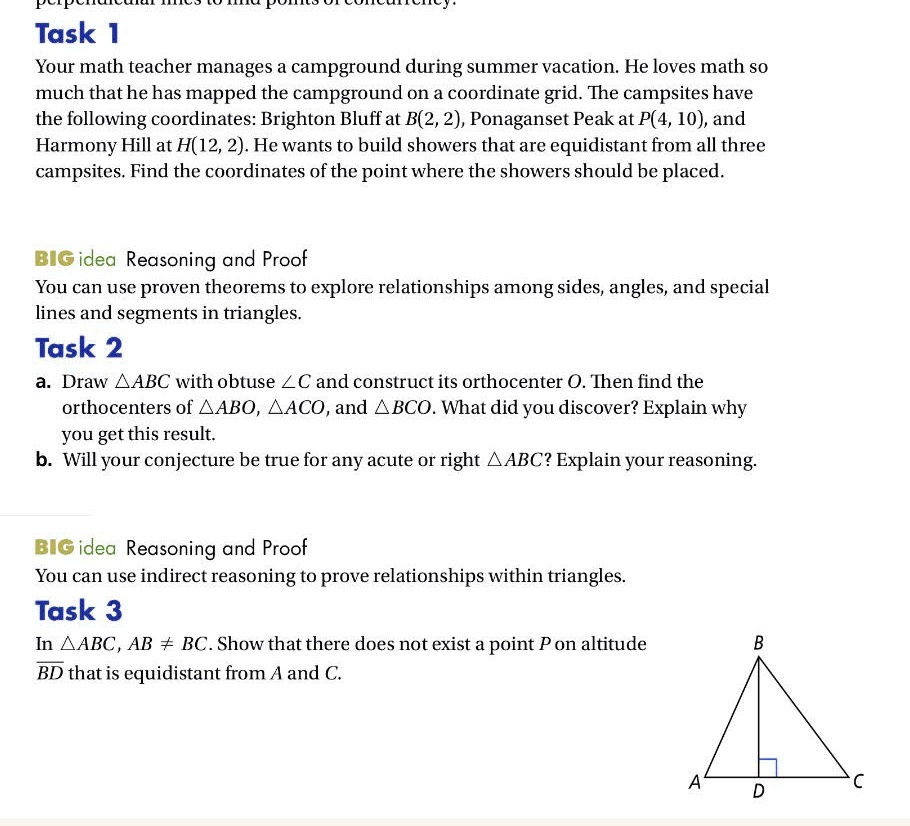 Task 1 Your math teacher manages a campground during summer vacation. He loves math so much that ...