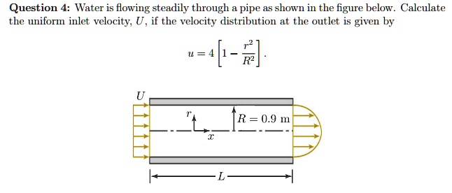 SOLVED: Question 4: Water is flowing steadily through a pipe as shown ...