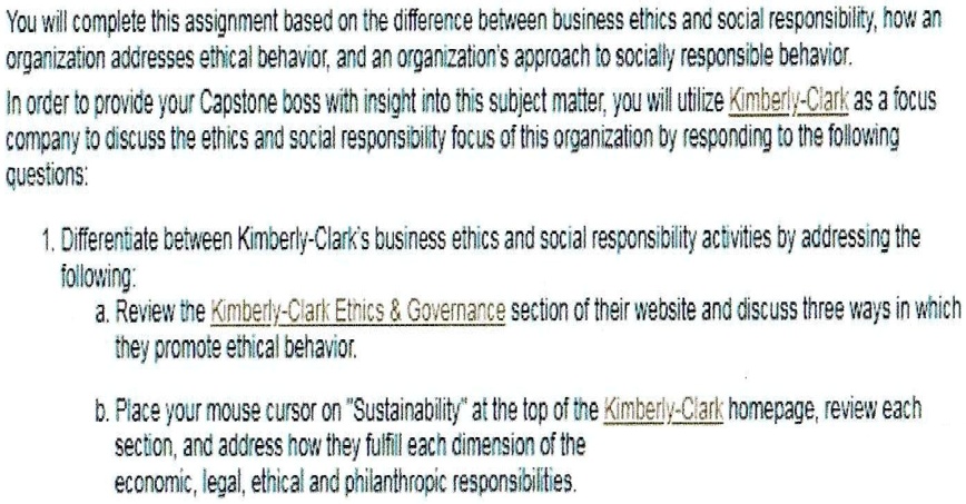 SOLVED: You will complete this assignment based on the difference between business ethics and ...