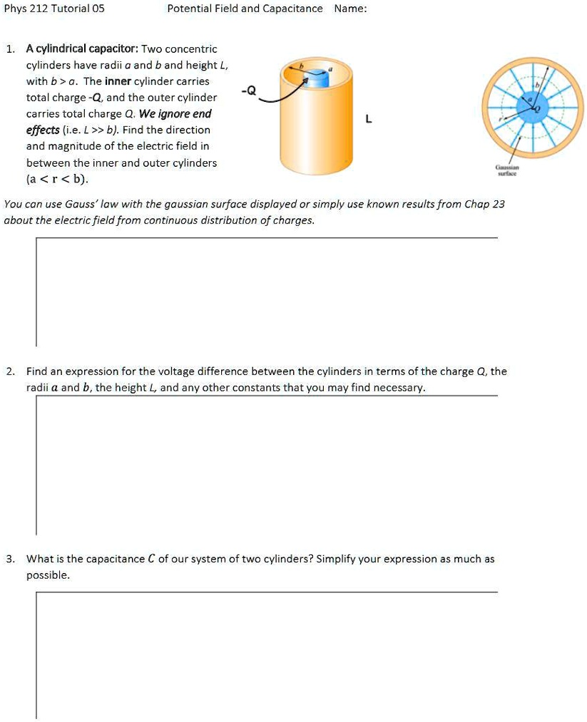 Phys 212 Tutorial 05 Potential Field and Capacitance Name: 1. A ...