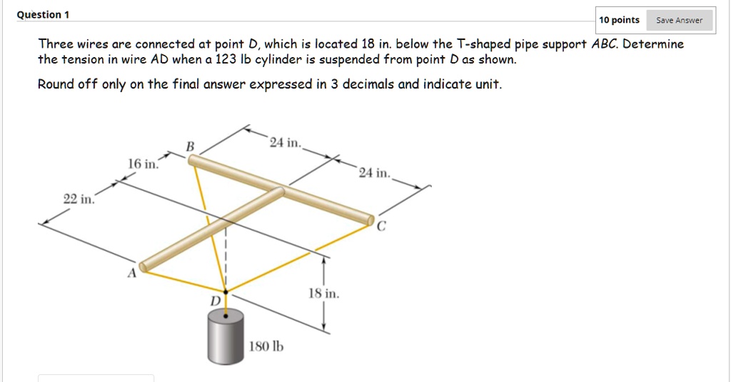 SOLVED: Question 10 points Save Answer Three wires are connected at ...
