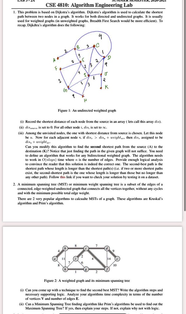 Solved Cse 4810 Algorithm Engineering Lab This Problem Is Based On Dijkstras Algorithm