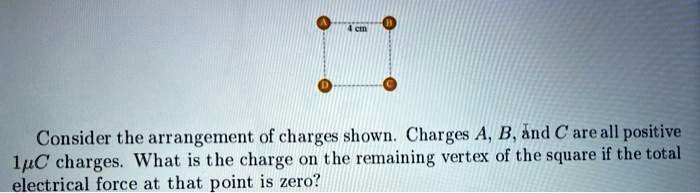 SOLVED: Consider the arrangement of charges shown . Charges A, B, And ...