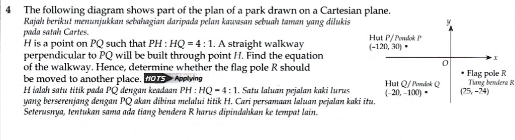 SOLVED: The following diagram shows part of the plan of a park drawn on ...
