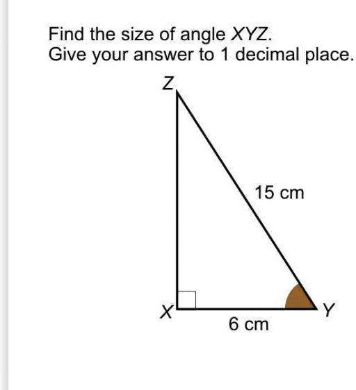 Please help. Find the size of angle XYZ. Give your answer to 1 decimal ...