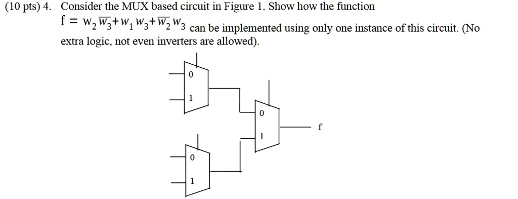 Solved 10 Pts 4 Consider The Mux Based Circuit In Figure 1 Show How The Function Extra