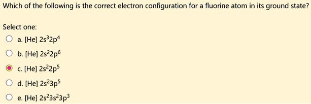 Fluorine Atom Electron Configuration