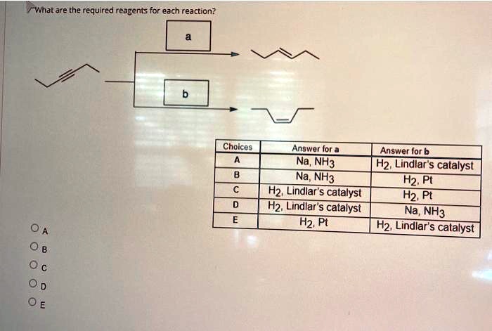 rwnat are the required reagents for each reaction choices angwer ola ...