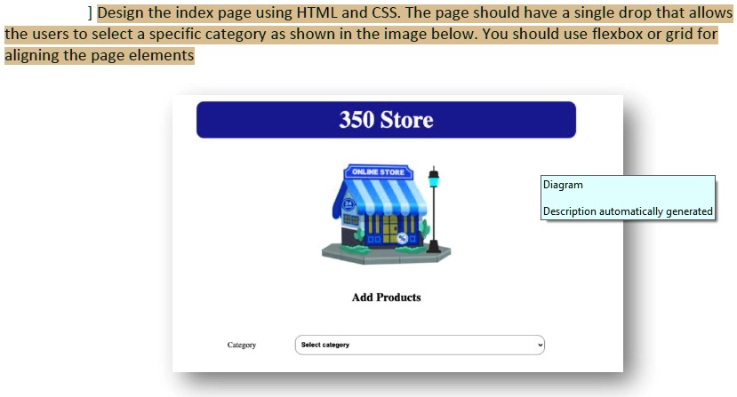 using html css and javascript design the index page using html and css the page should have a ...