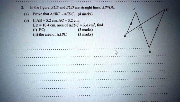in the figure ace and bcd are straight lines abiide prove that aabc ...