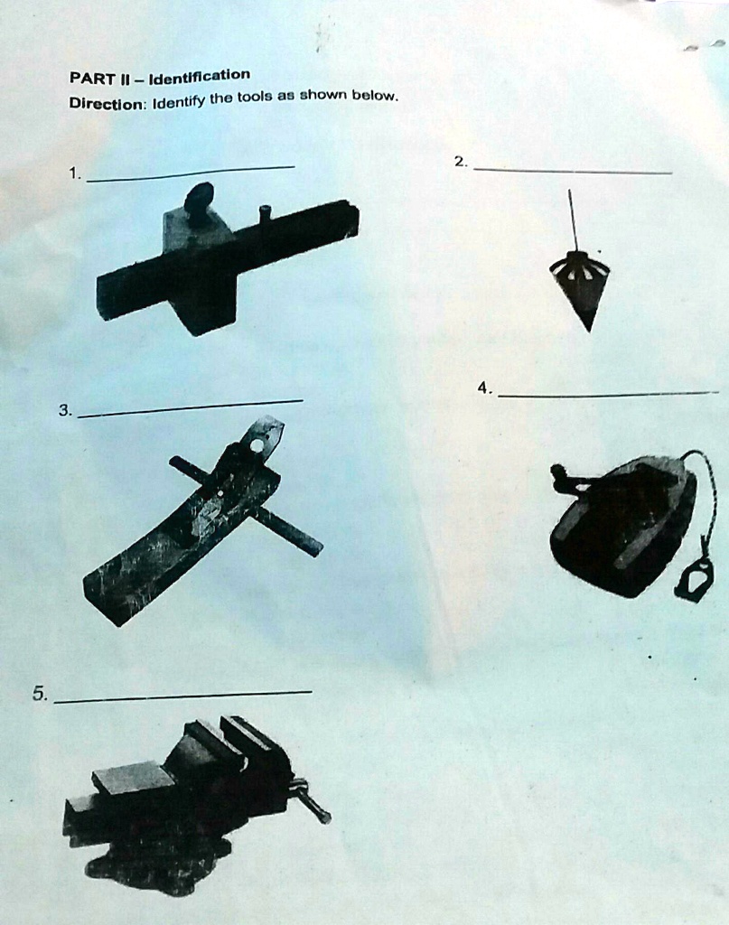 identify the tools as shown below part ii identlfication direction ...