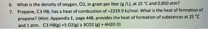 SOLVED: 6. What is the density of oxygen, O2, in grams per liter (g/L ...
