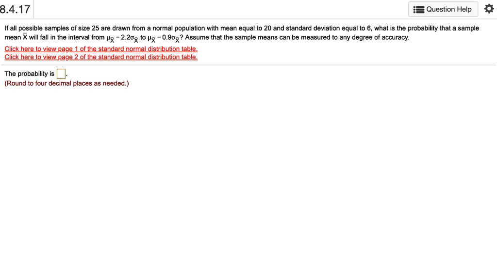 8417 question help if all possible samples of size 25 are drawn from ...