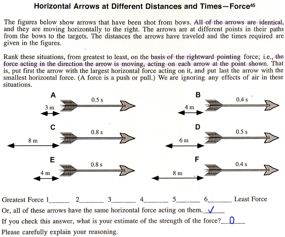 SOLVED: Text: Horizontal Arrows at Different Distances and Times 5 ...