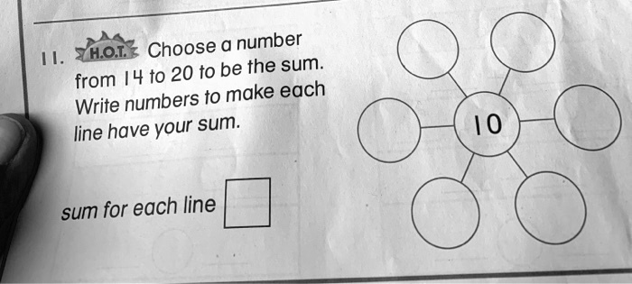 zhoi choose a number from 14 to 20 to be the sum write numbers to make ...