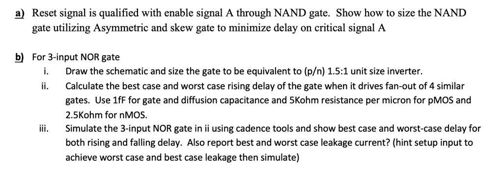 a) Reset signal is qualified with enable signal A through NAND gate ...
