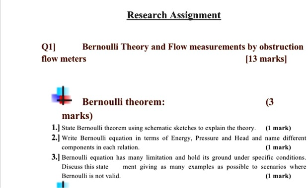 SOLVED: Thermo fluid Related Research Assignment Q1] Bernoulli Theory ...
