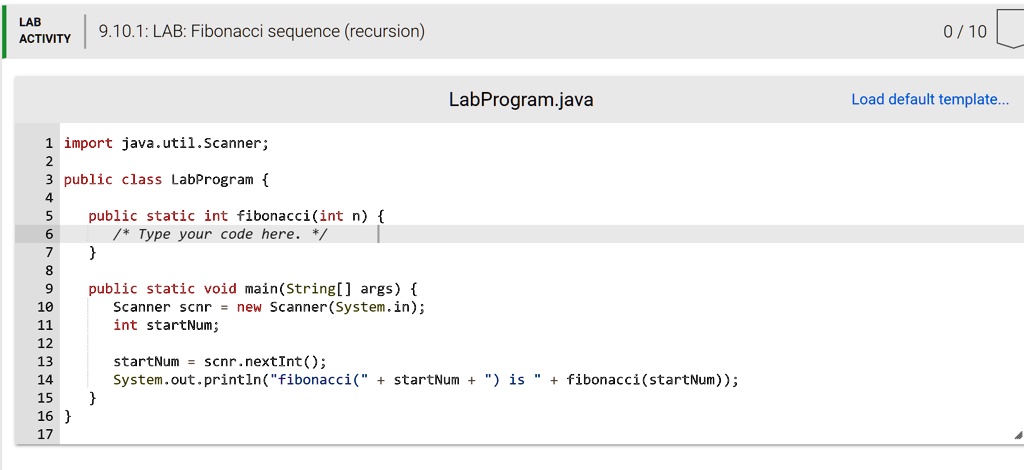 Solved 910 Lab Fibonacci Sequence Recursion Please Use Recursion And Do Not Use Loops The