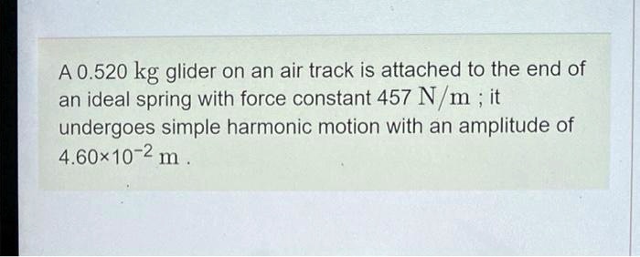 A 0.520 kg glider on an air track is attached to the end of an ideal ...