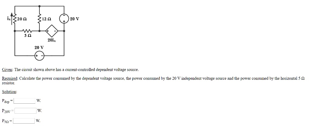 SOLVED: Given: The circuit shown above has a current-controlled dependent voltage source ...