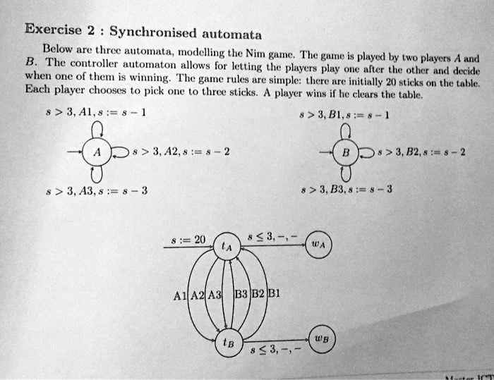 Solved Exercise 2synchronised Automata Below Are Thrce Automata