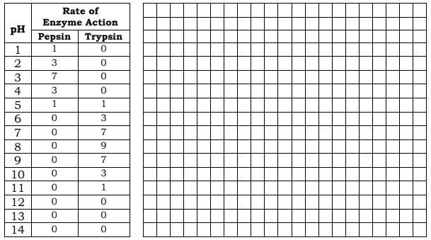 SOLVED: Effect of pH on Enzyme Action Using the data in the chart, plot ...