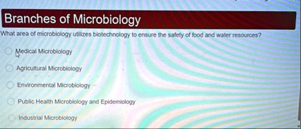 branches of microbiology what area of microbiology utilizes ...