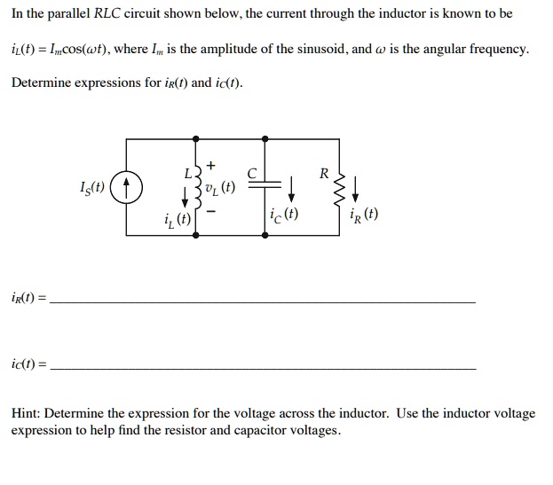 In the parallel RLC circuit shown below, the current through the ...