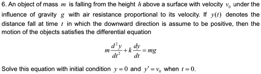 6.An object of mass m is falling from the height h above a surface with ...