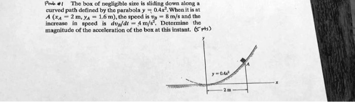 SOLVED: Prob41: Curved Path Defined by the Parabola y = -0.4x^2. When ...