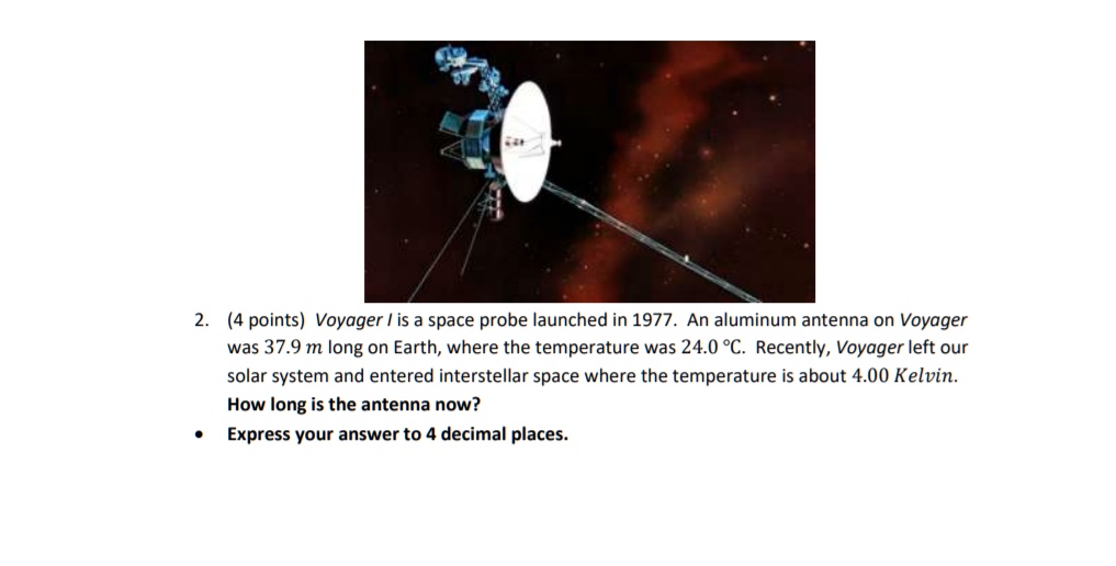 SOLVED: Voyager is a space probe launched in 1977. An aluminum antenna ...