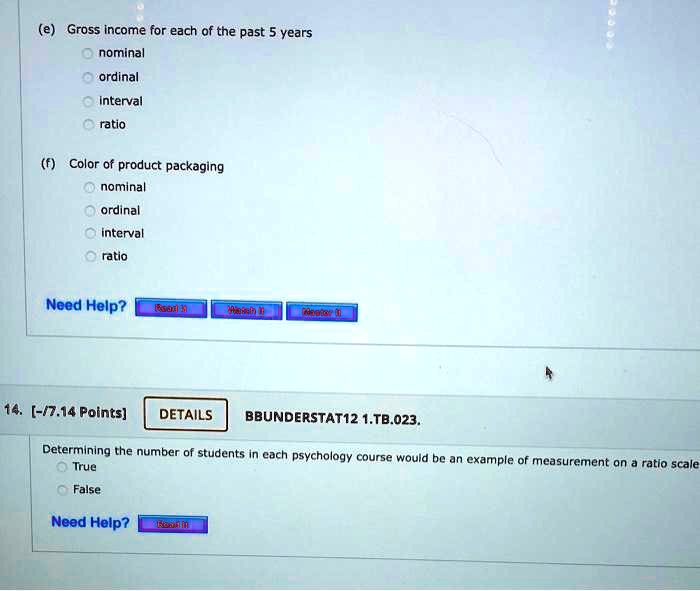 Ratio Scale Examples In Psychology