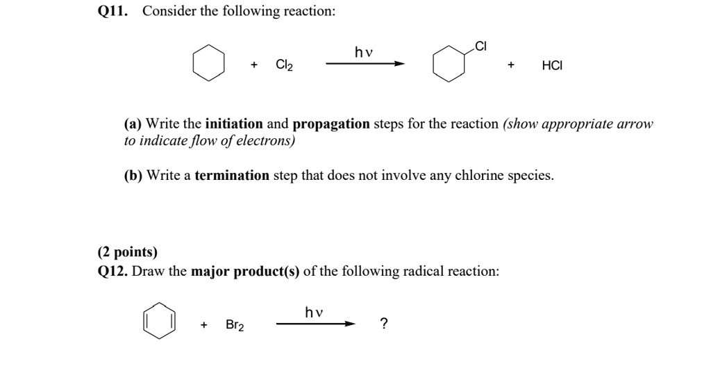 SOLVED: QI. Consider the following reaction: hv Clz HCI (a) Write the ...