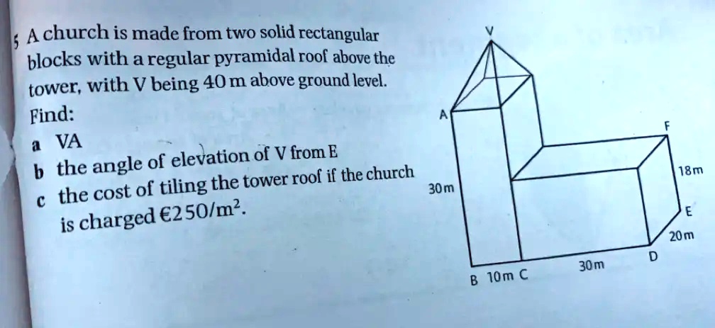 a church is made from two solid rectangular blocks with a regular ...